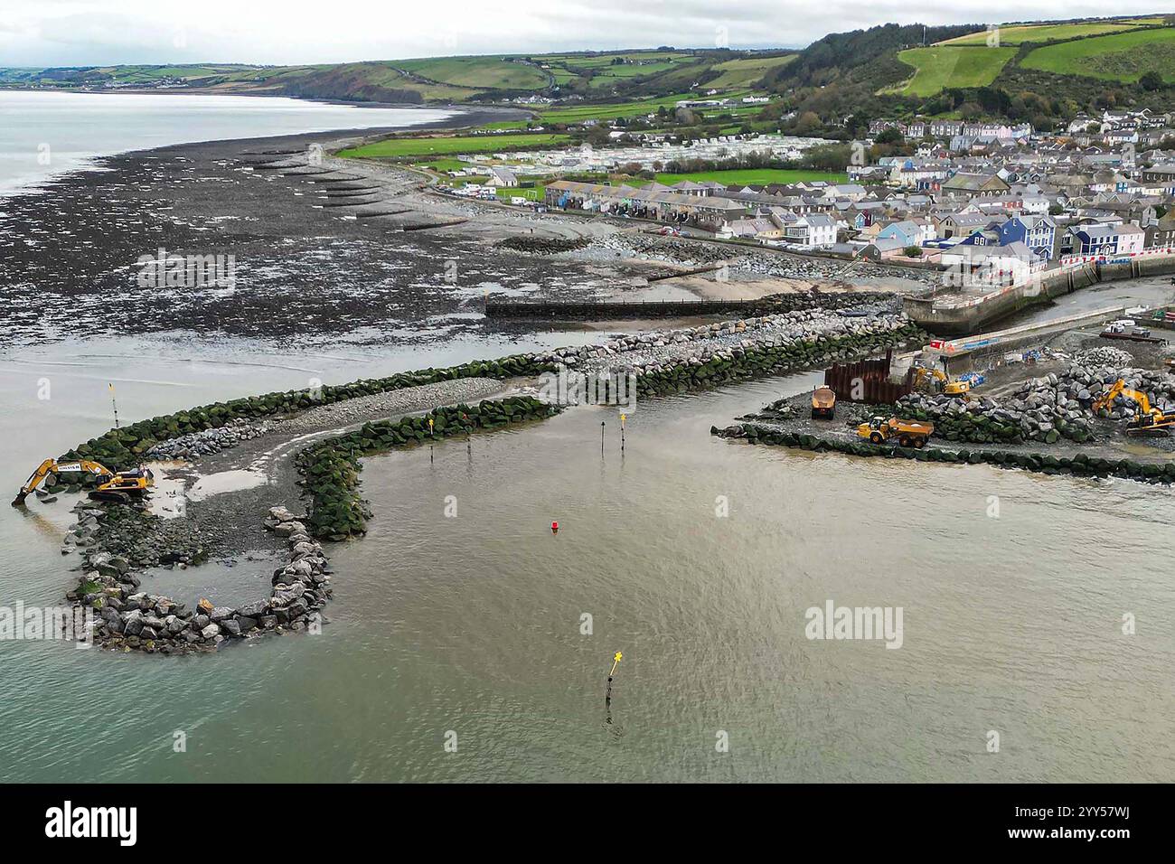 flood protection Aberaeron Aberaeron West Wales UK Stock Photo - Alamy