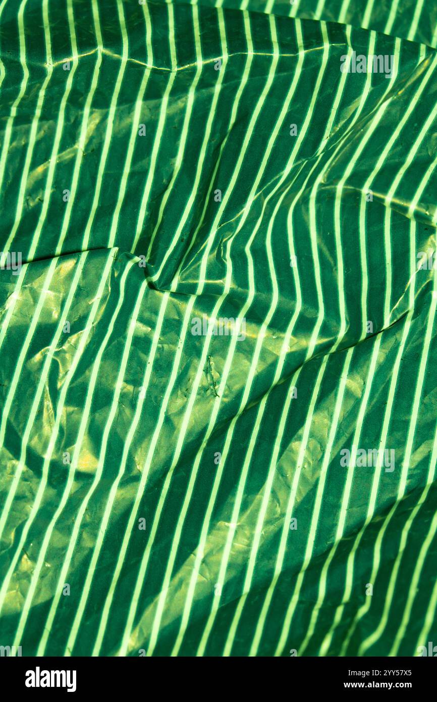 Sweet Wrapper Fine Stripes Lines on Plastic Paper Crumpled Warped ...