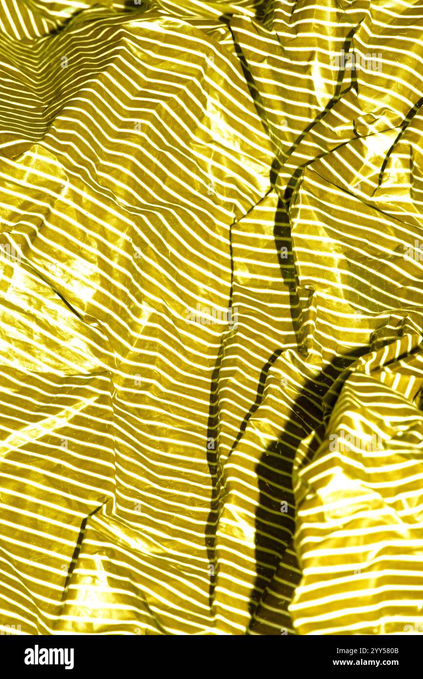 Sweet Wrapper Fine Stripes Lines on Plastic Paper Crumpled Warped ...