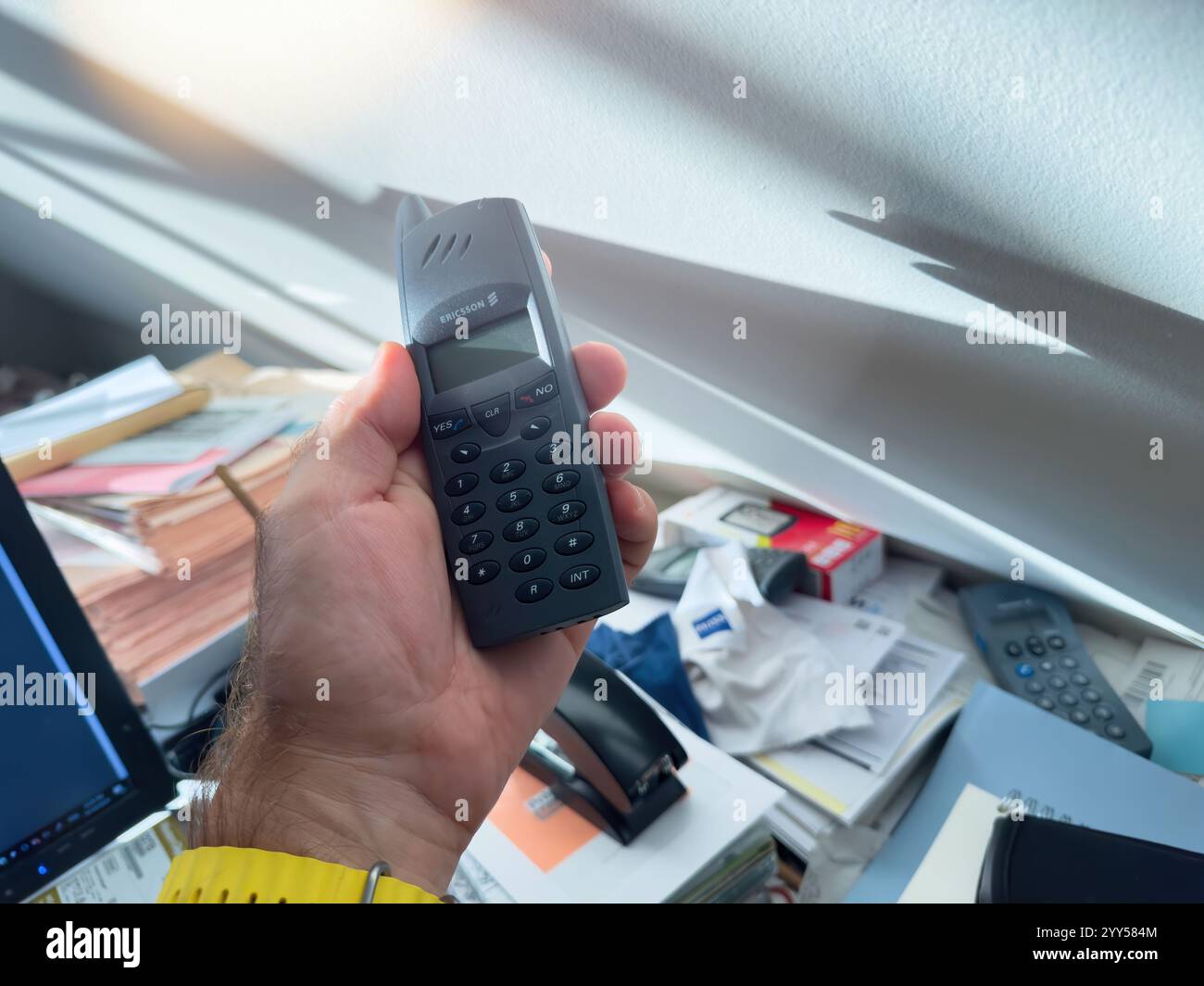 Paris, France - Sep 14, 2024: Handheld Ericsson DT290 dect cordless ...