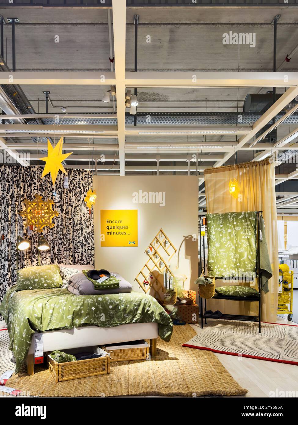 Paris, France - Oct 26, 2024: IKEA showroom display featuring a cozy ...