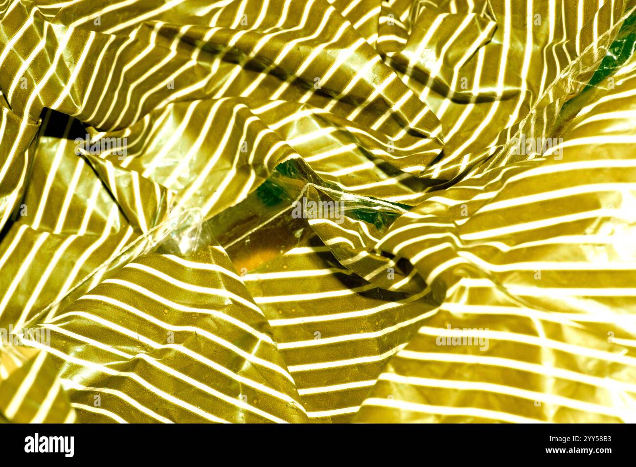 Sweet Wrapper Fine Stripes Lines on Plastic Paper Crumpled Warped ...