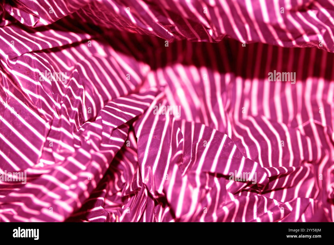 Sweet Wrapper Fine Stripes Lines on Plastic Paper Crumpled Warped ...