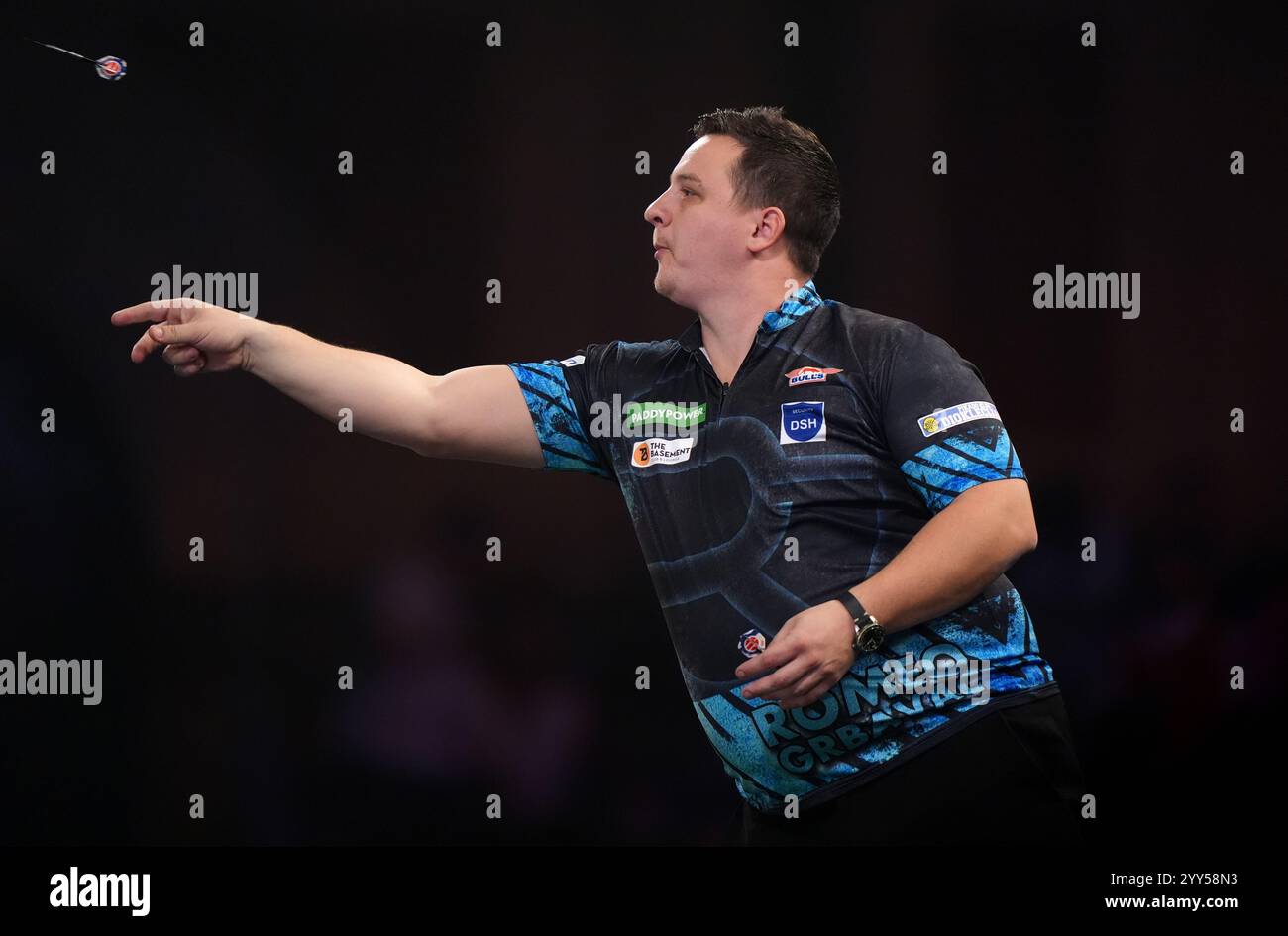 Romeo Grbavac during the first round match against Callan Rydz on day ...