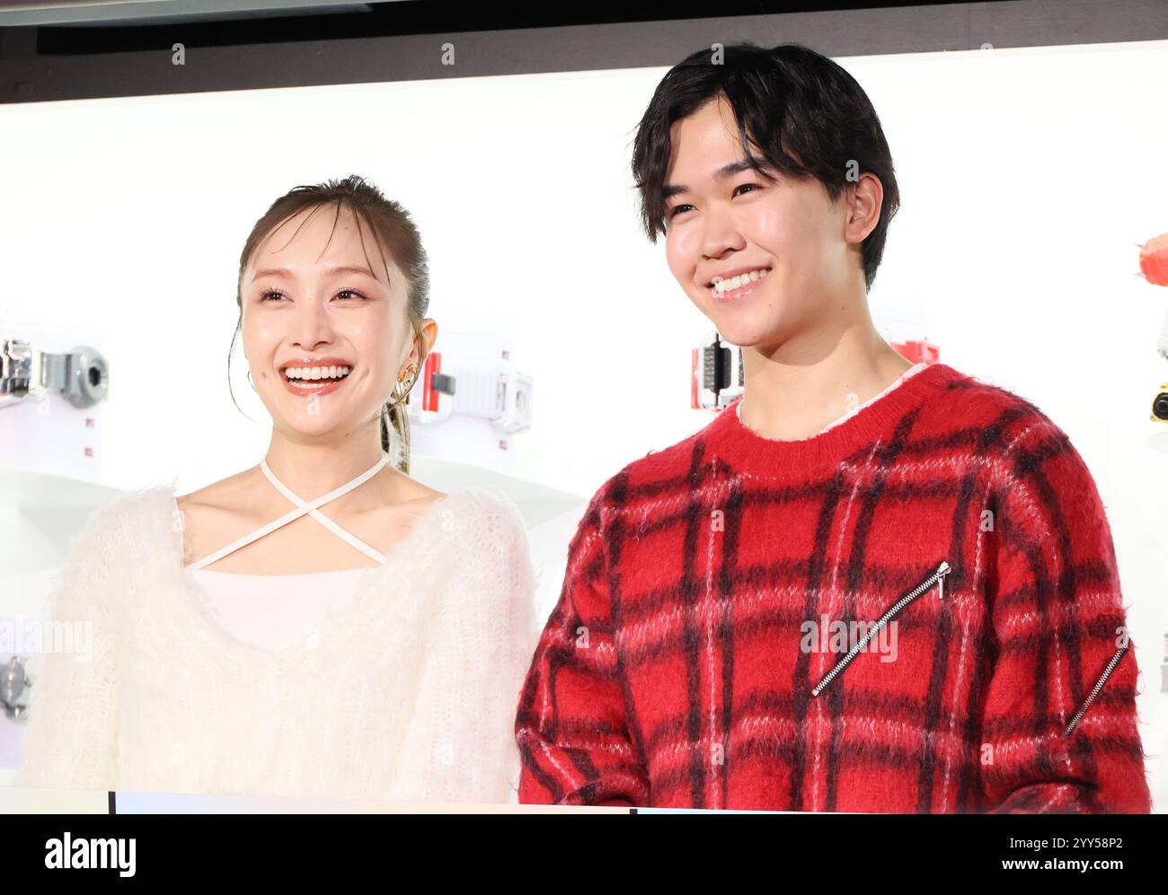 Tokyo, Japan. 19th Dec, 2024. Japanese actor Fuku Suzuki (R) and ...