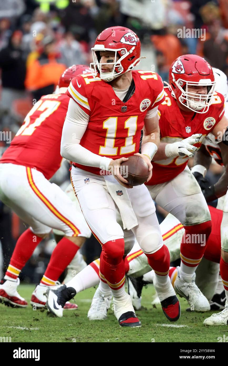 Kansas City Chiefs quarterback Carson Wentz (11) drops back with the ...