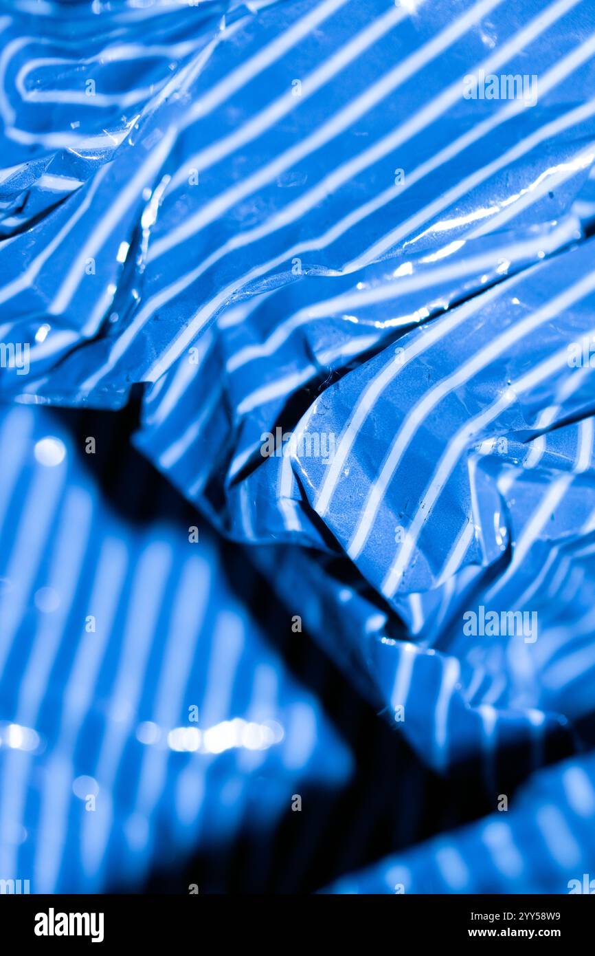 Sweet Wrapper Fine Stripes Lines on Plastic Paper Crumpled Warped ...