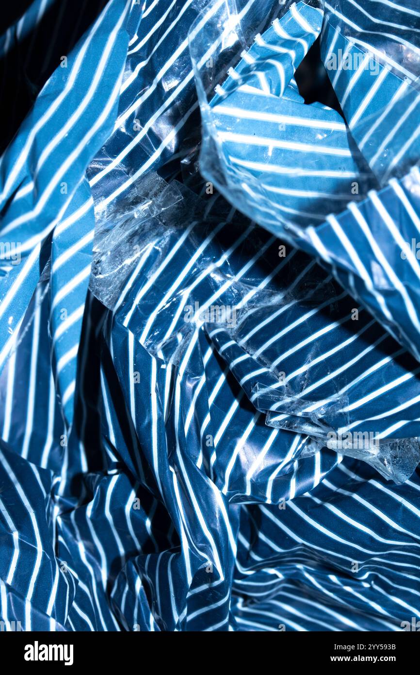 Sweet Wrapper Fine Stripes Lines on Plastic Paper Crumpled Warped ...