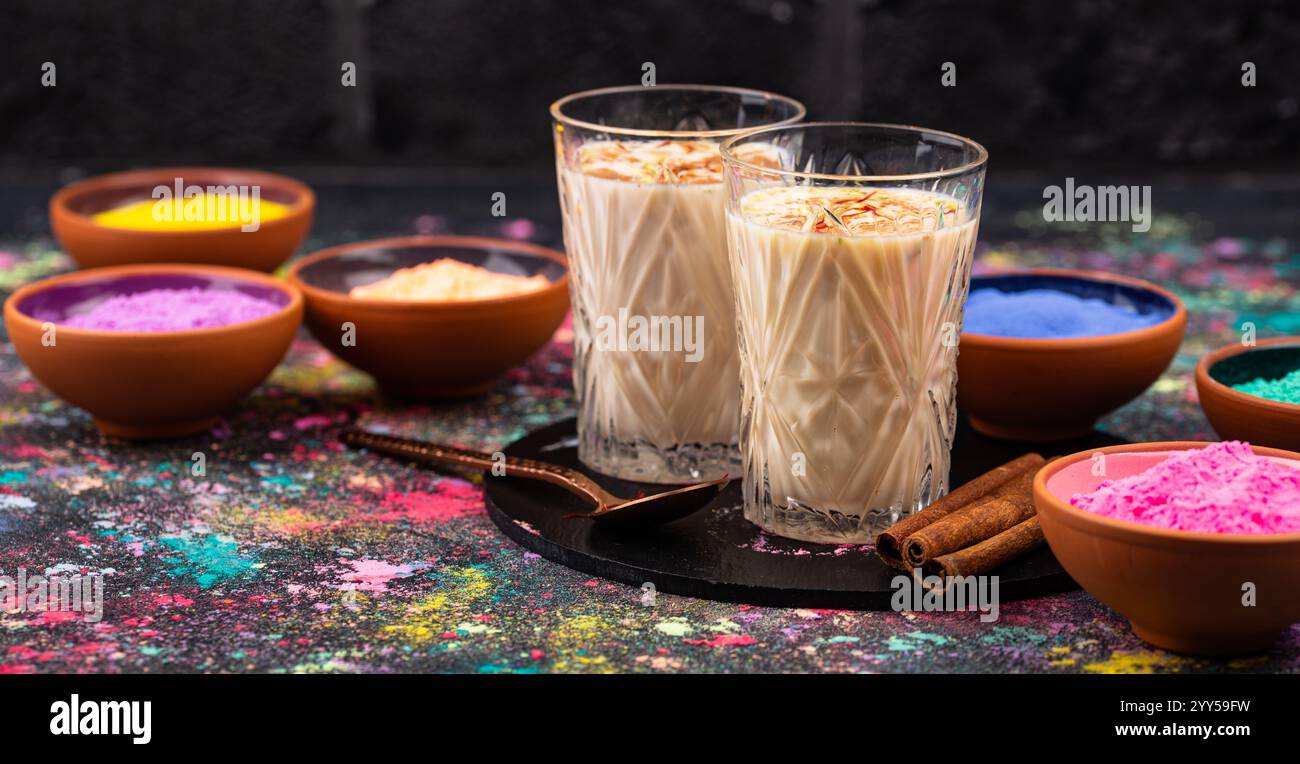Traditional Indian drink thandai with saffron Stock Photo - Alamy