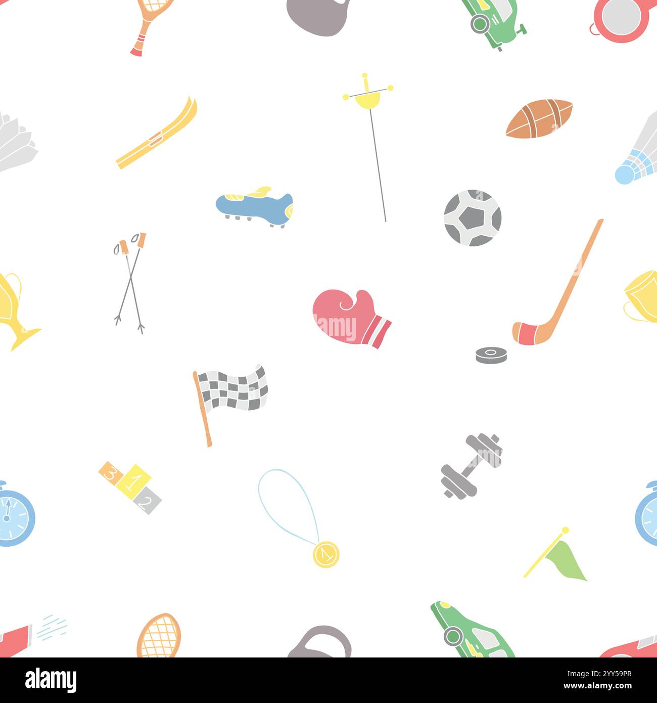 Seamless sport pattern. Background with sports icons Stock Vector Image ...