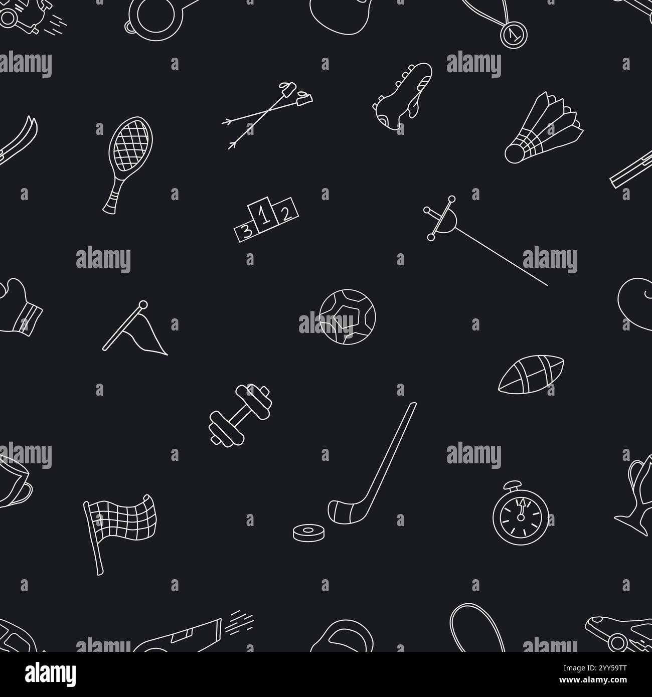 Seamless sport pattern. Background with sports icons Stock Vector Image ...