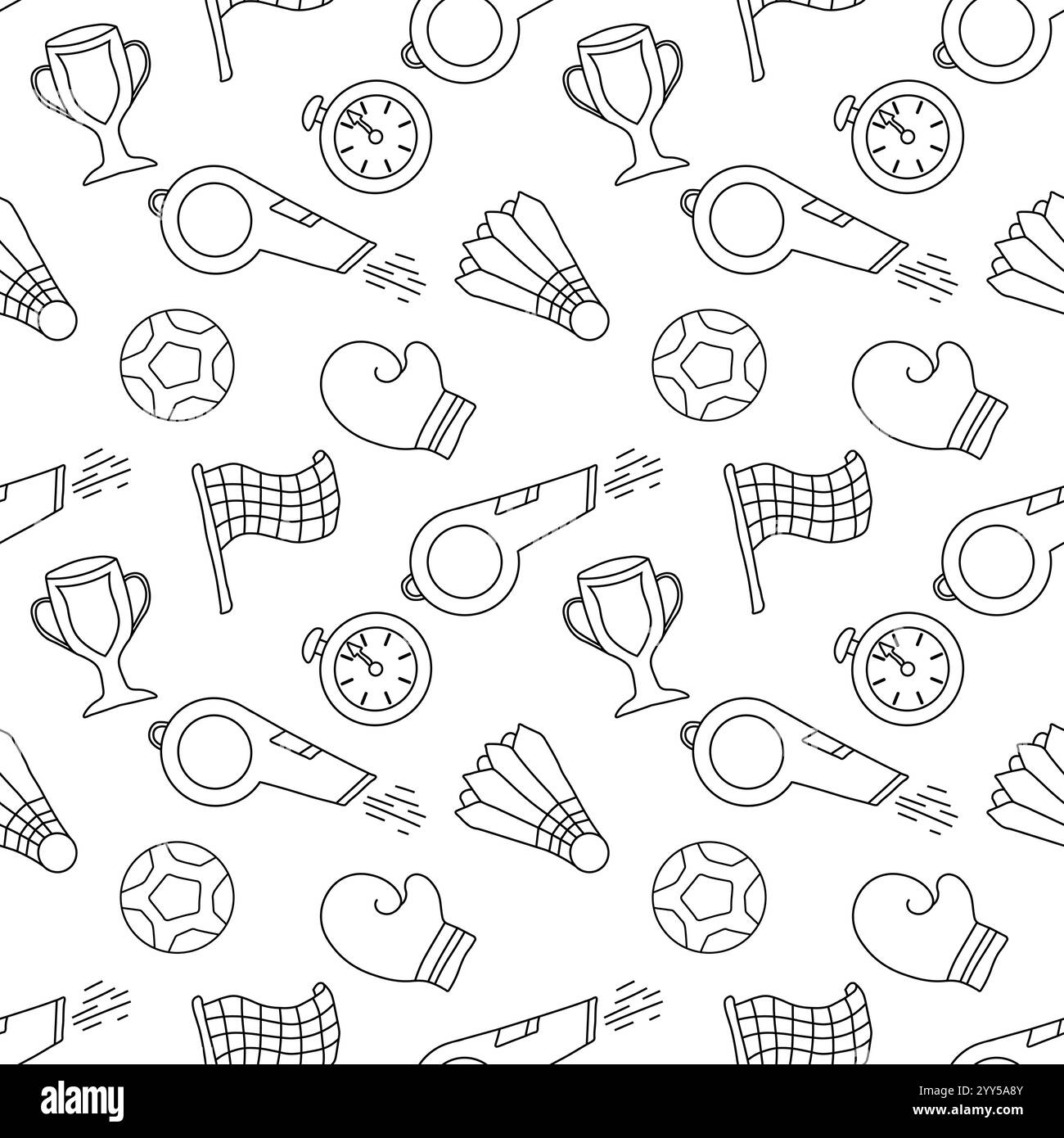 Seamless sport pattern. Background with sports icons Stock Vector Image ...