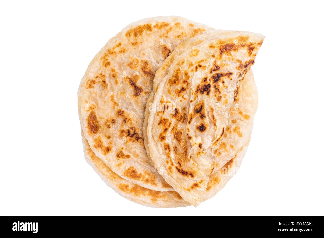 Aloo Paratha Indian Potato stuffed Flatbread isolated on white ...