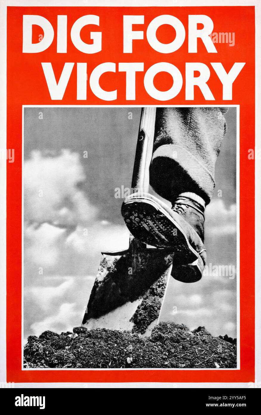 British, WW2, Food Production, Dig for Victory poster, 1942 Stock Photo ...