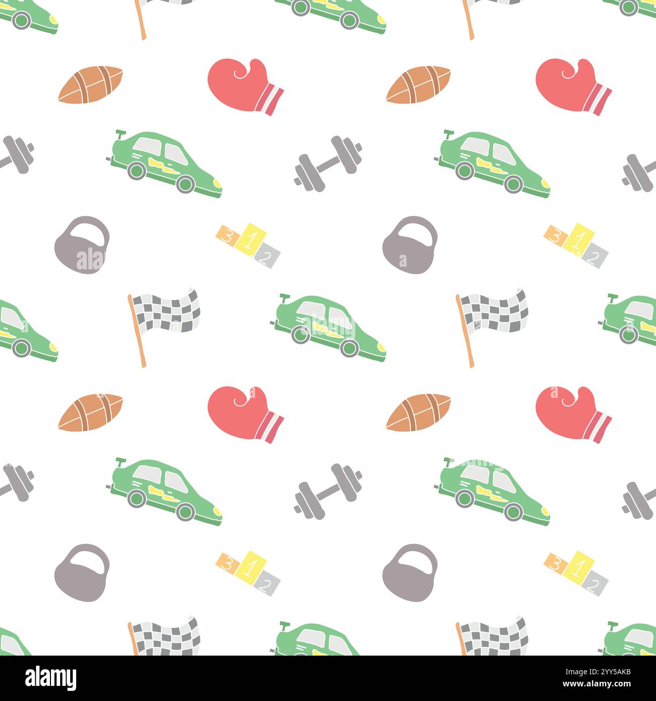 Seamless sport pattern. Background with sports icons Stock Vector Image ...
