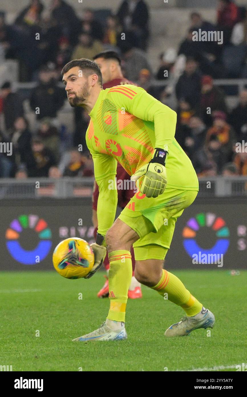 Rome, Italy. 18th Dec, 2024. Romaâ??s goalkeeper Mathew Ryan during the ...