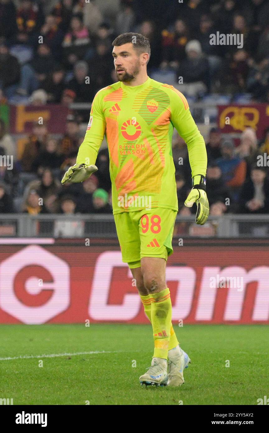 Rome, Italy. 18th Dec, 2024. Romaâ??s goalkeeper Mathew Ryan during the ...