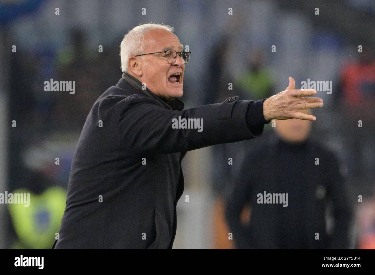 Romaâ??s head coach Claudio Ranieri during the Coppa Italia ...
