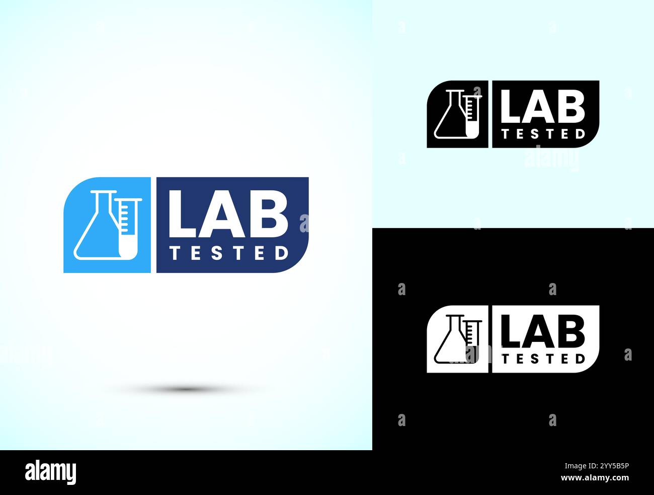 Lab tested icon. Laboratory testing product quality certificate symbol ...
