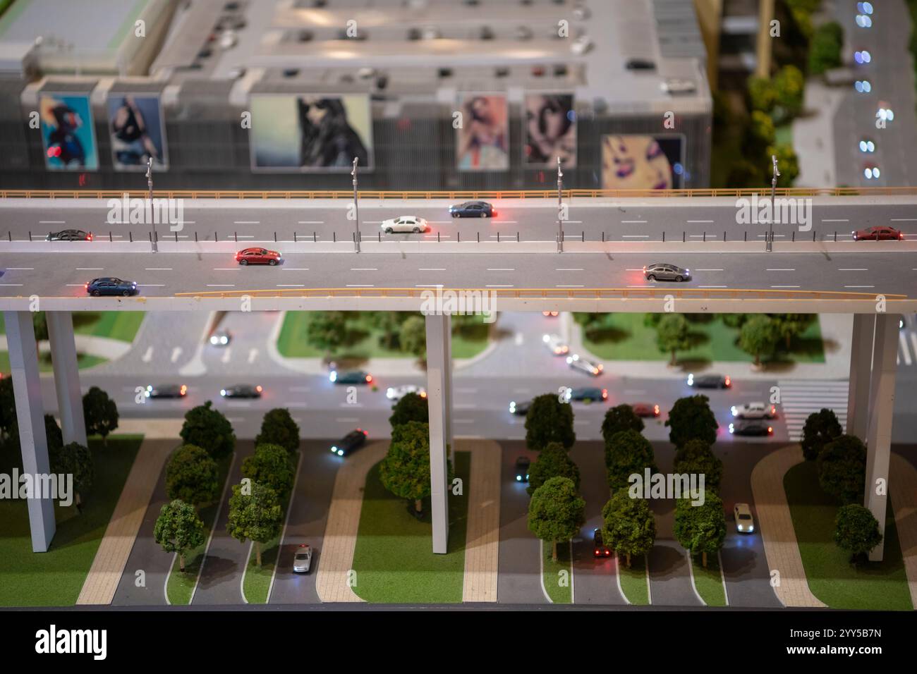 Scale model of a city showing the CBD with modern skyscrapers and high ...