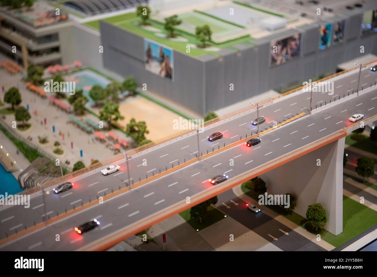 Scale model of a city showing the CBD with modern skyscrapers and high ...