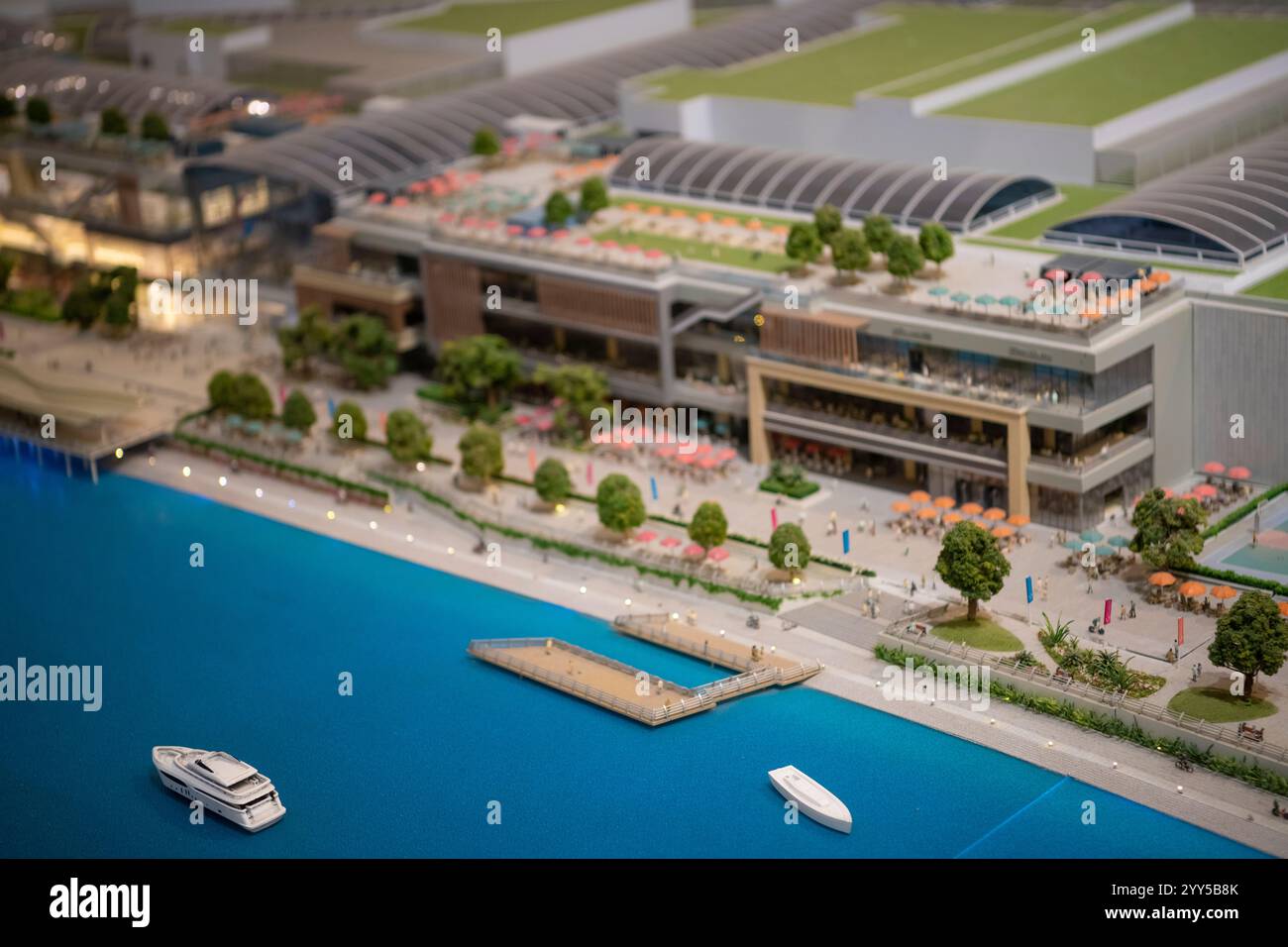 Scale model of a city showing the CBD with modern skyscrapers and high ...