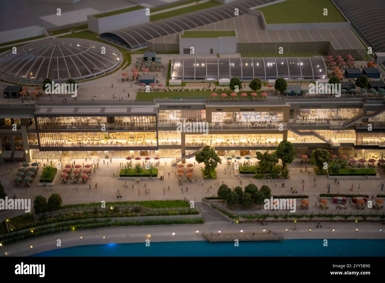Scale model of a city showing the CBD with modern skyscrapers and high ...
