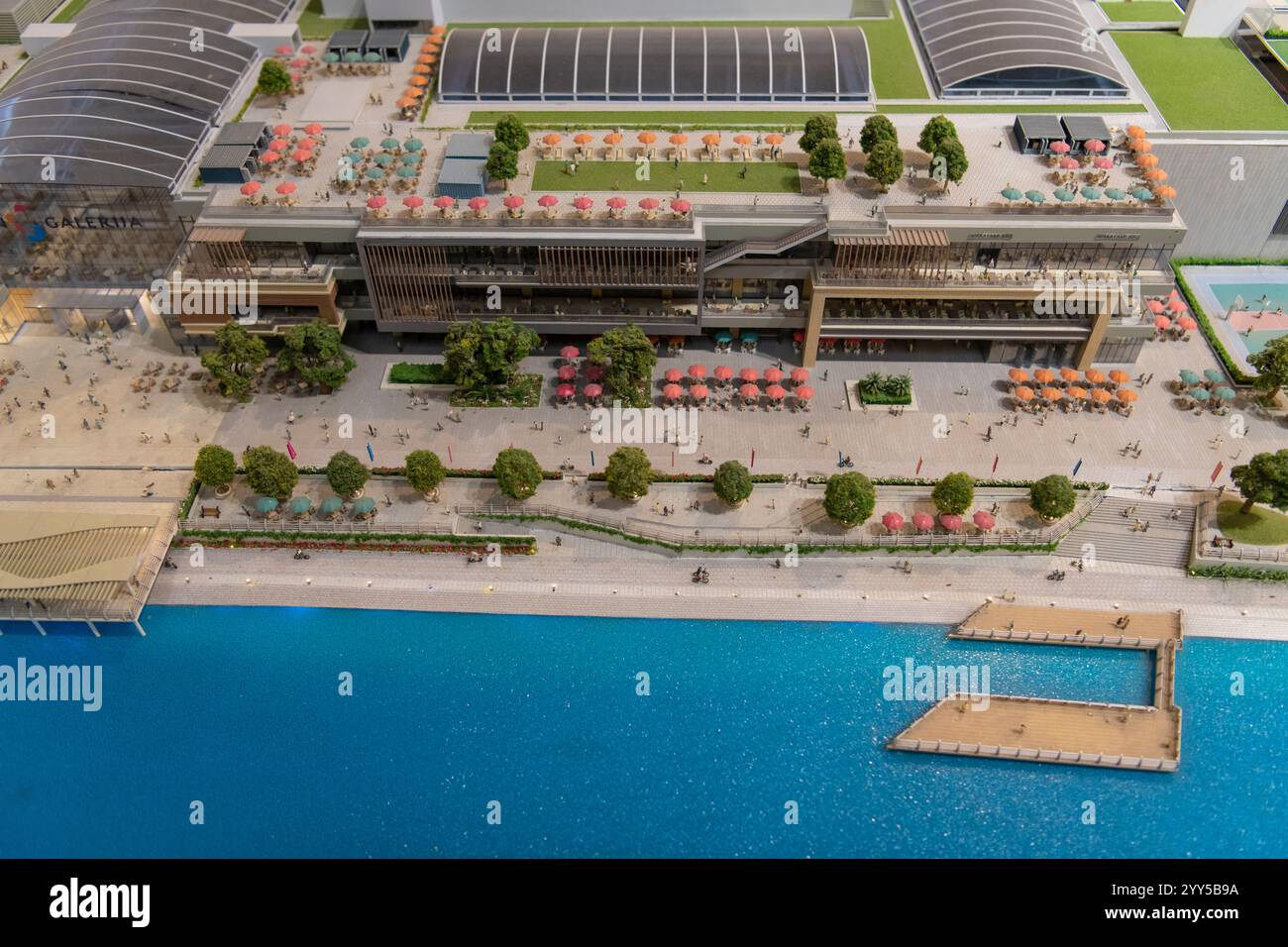 Scale model of a city showing the CBD with modern skyscrapers and high ...