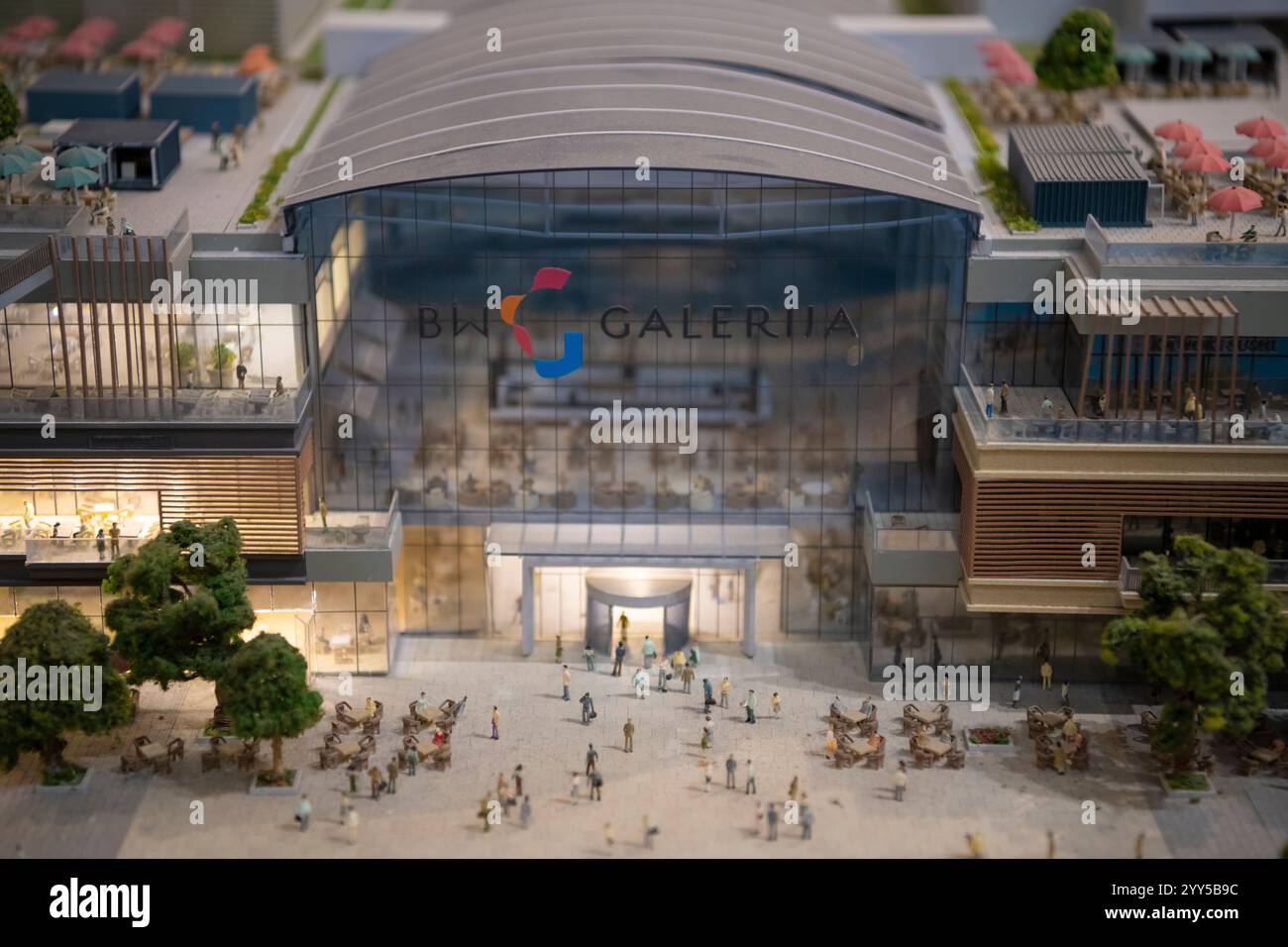 Scale model of a city showing the CBD with modern skyscrapers and high ...