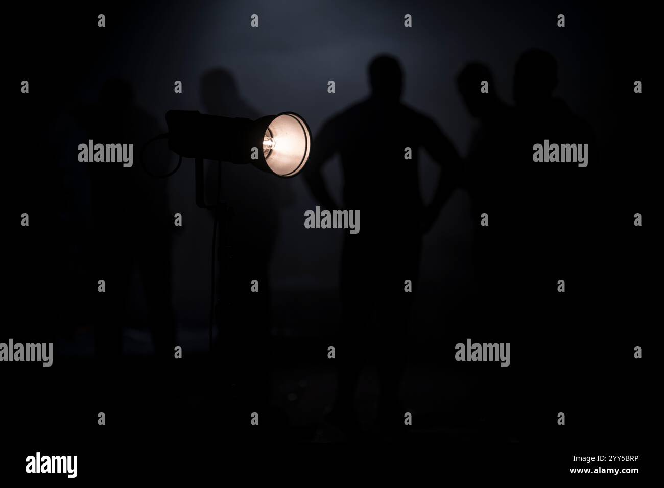 Behind the scenes or making of film video production and movie crew ...