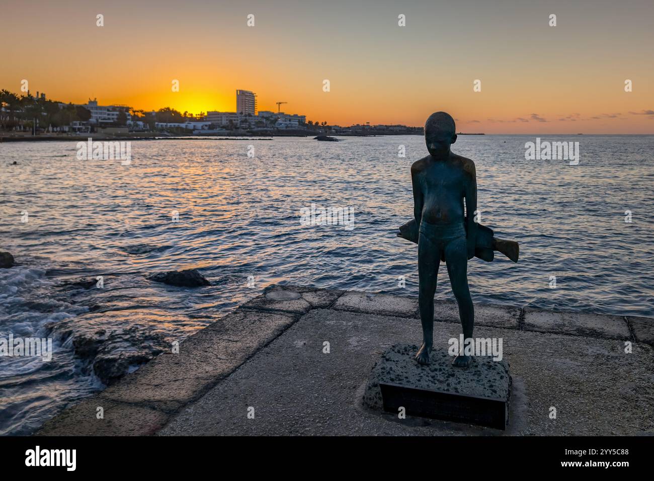 Paphos little fisherman statue hi-res stock photography and images - Alamy