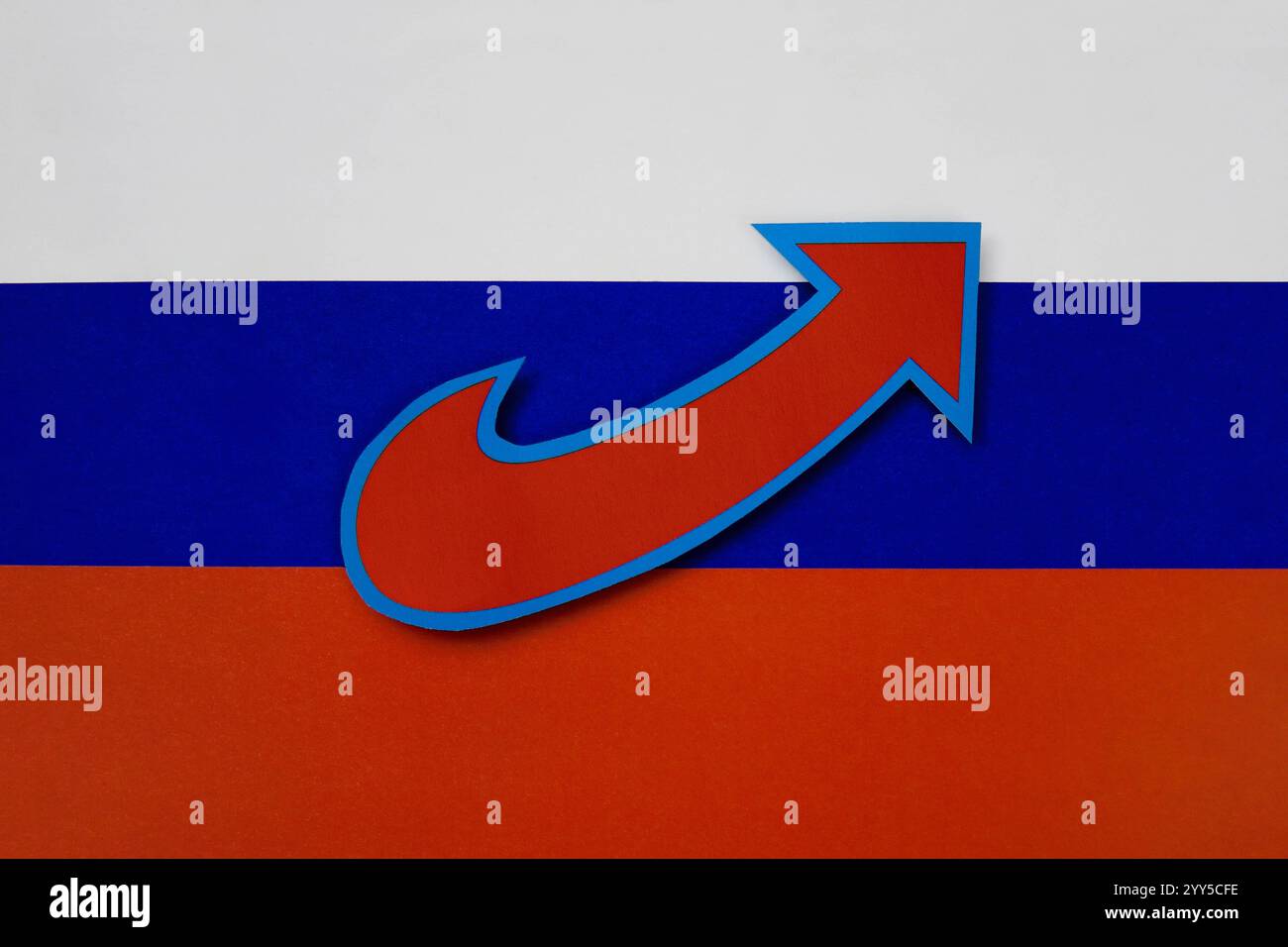 AfD-Pfeil auf einer Russlandflagge AfD-Pfeil auf einer Russlandflagge ...