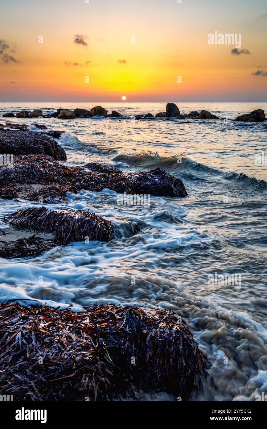Rocky coast cyprus sunset hi-res stock photography and images - Alamy