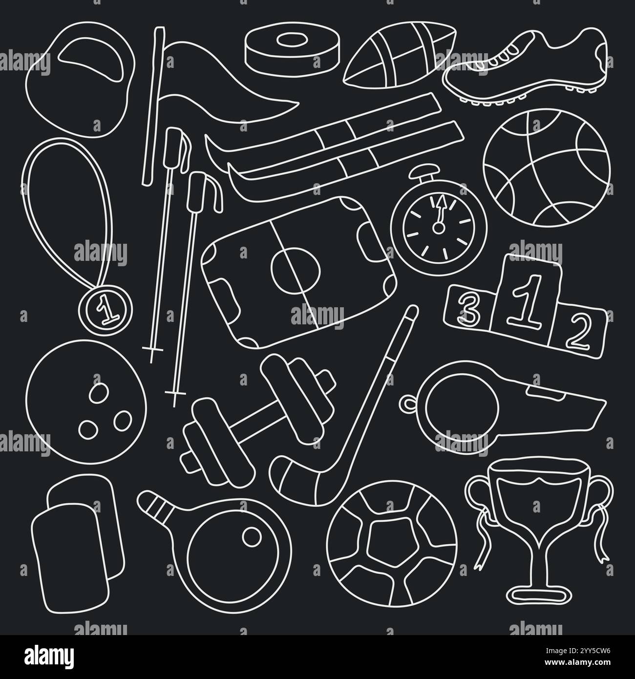 Vector sports icons. Hand drawn sport illustration Stock Vector Image ...