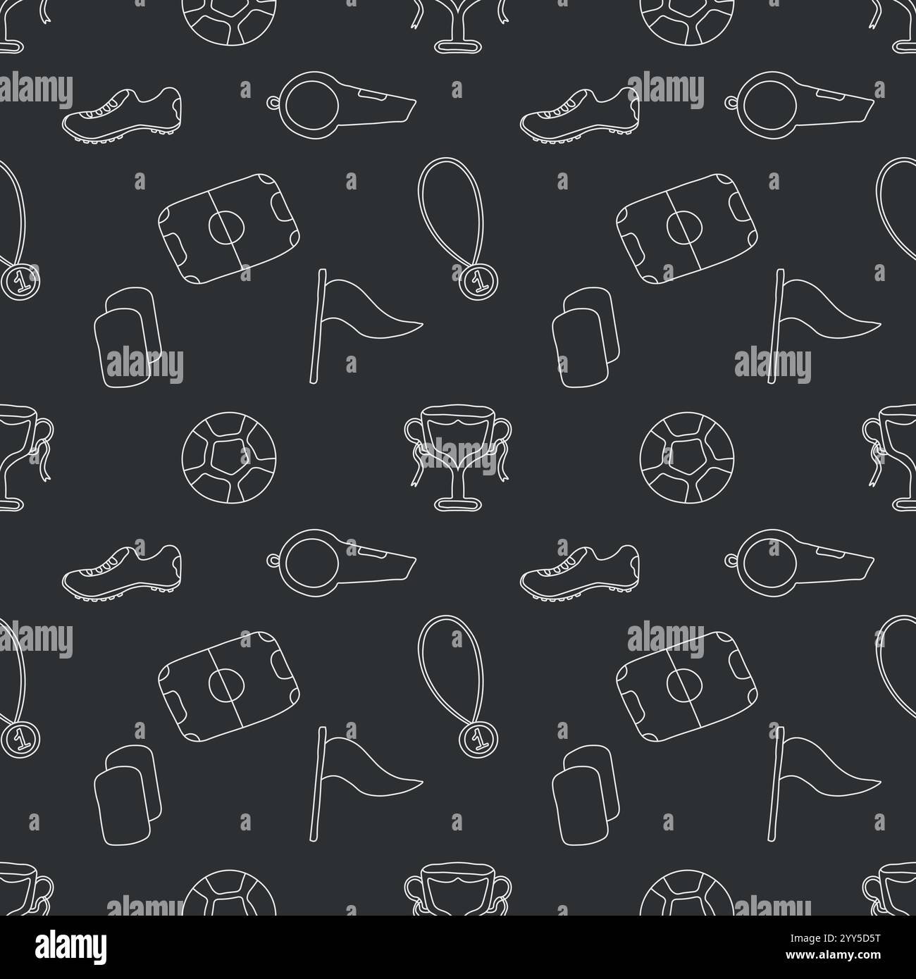 Seamless sport pattern. Background with hand drawn sports icons Stock ...