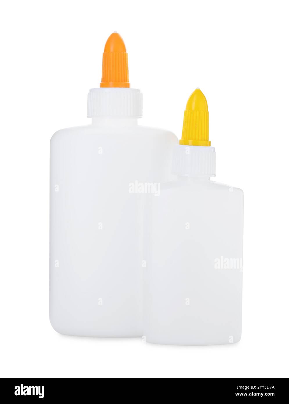 Two bottles of glue isolated on white Stock Photo - Alamy