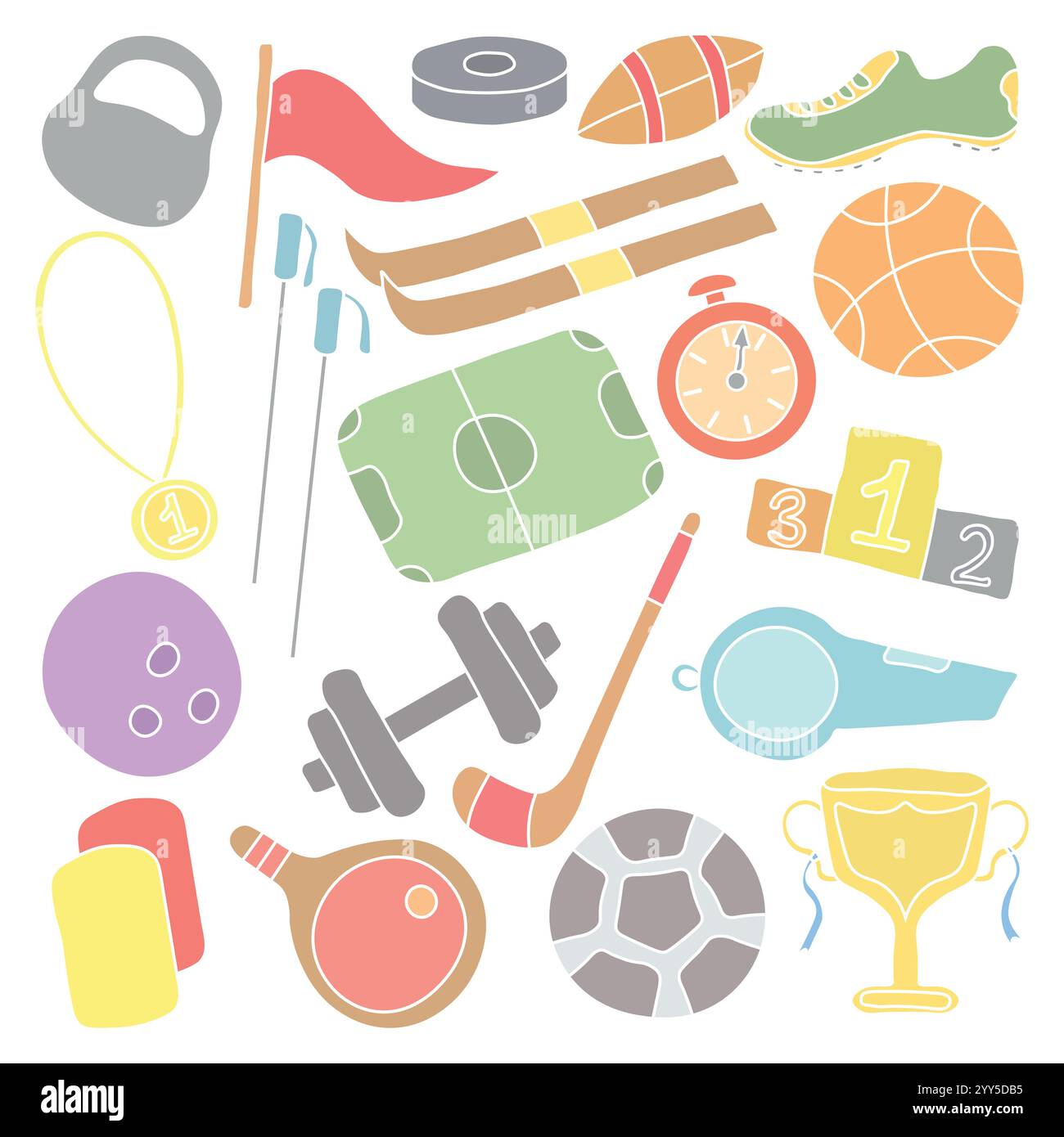 Vector sports icons. Hand drawn sport illustration Stock Vector Image ...