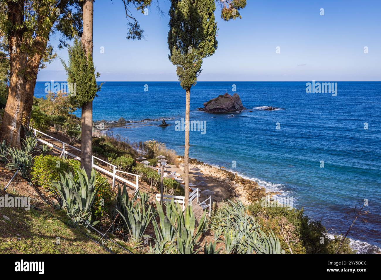 The Volcanic rock of Gabor on the Polis coast in north Cyprus Stock ...