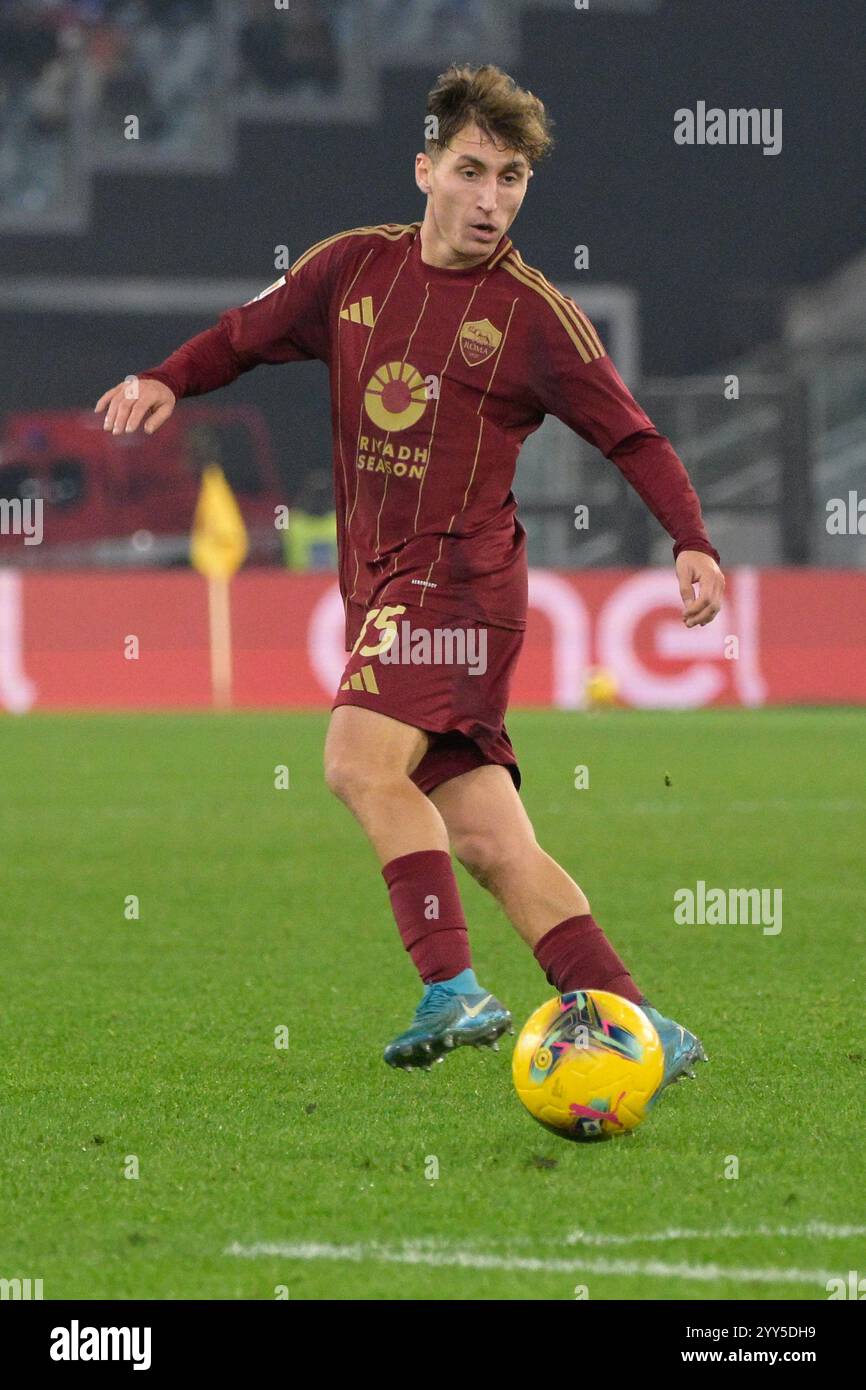 Rome, Italy. 18th Dec, 2024. Romaâ??s Tommaso Baldanzi during the Coppa ...