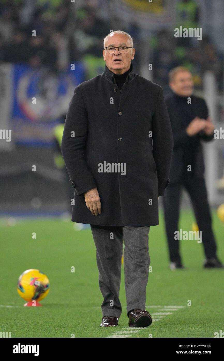 Romaâ??s head coach Claudio Ranieri during the Coppa Italia ...