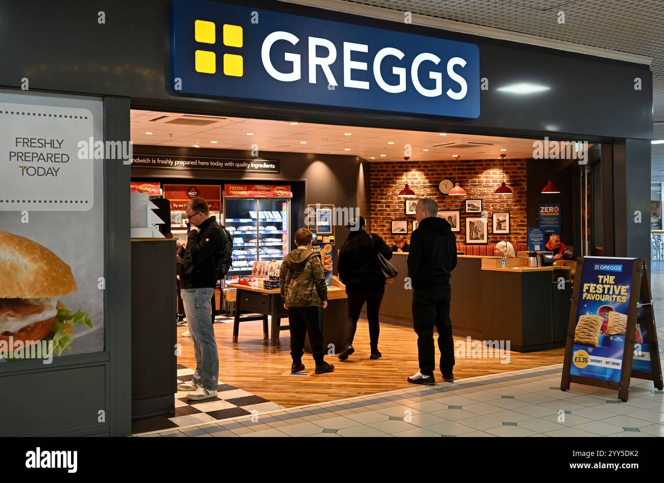 Greggs bakery, fast food restaurant. Large British chain of bakery ...