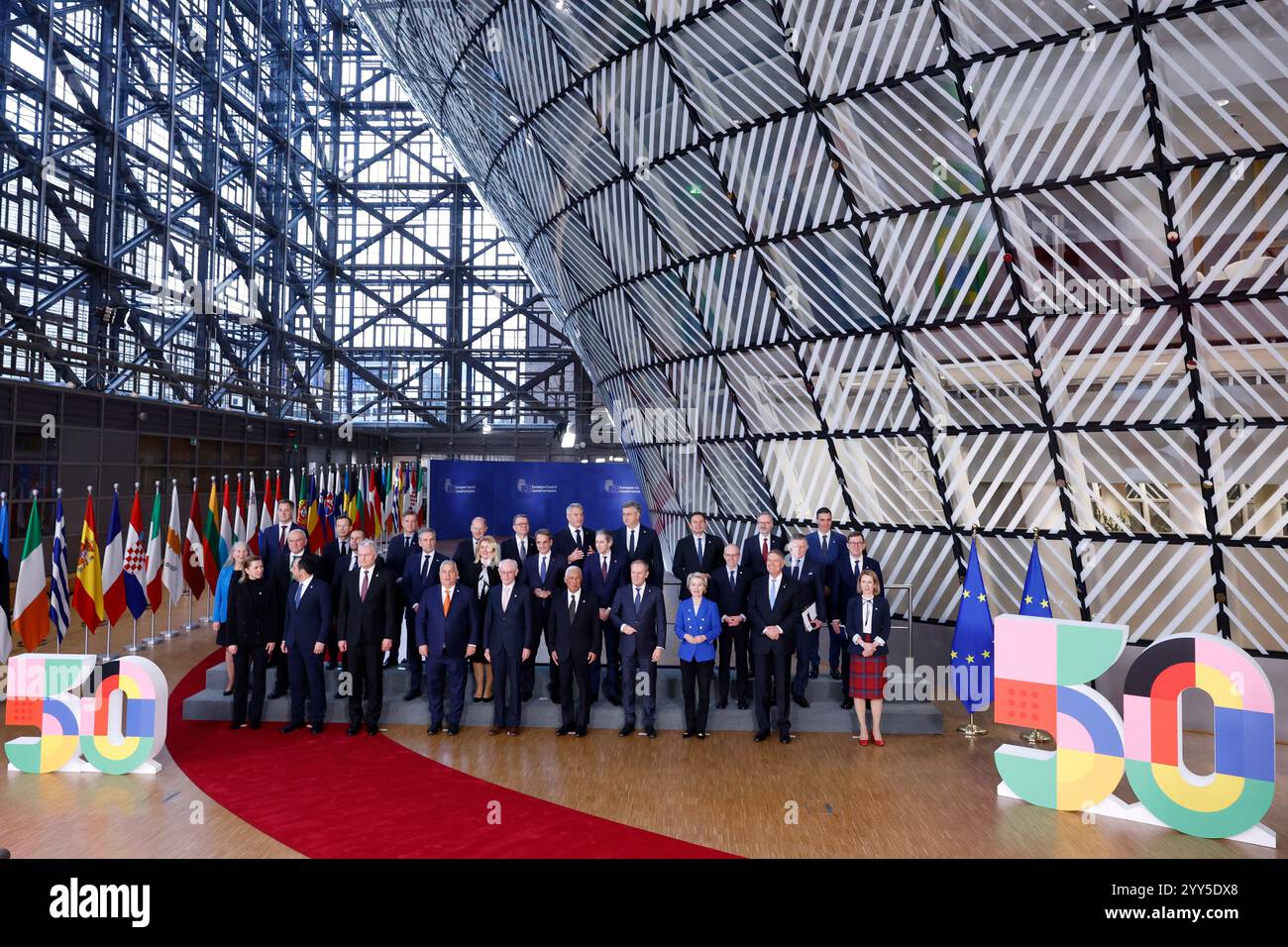 European Union leaders pose for a group photo, as they celebrate 50 ...