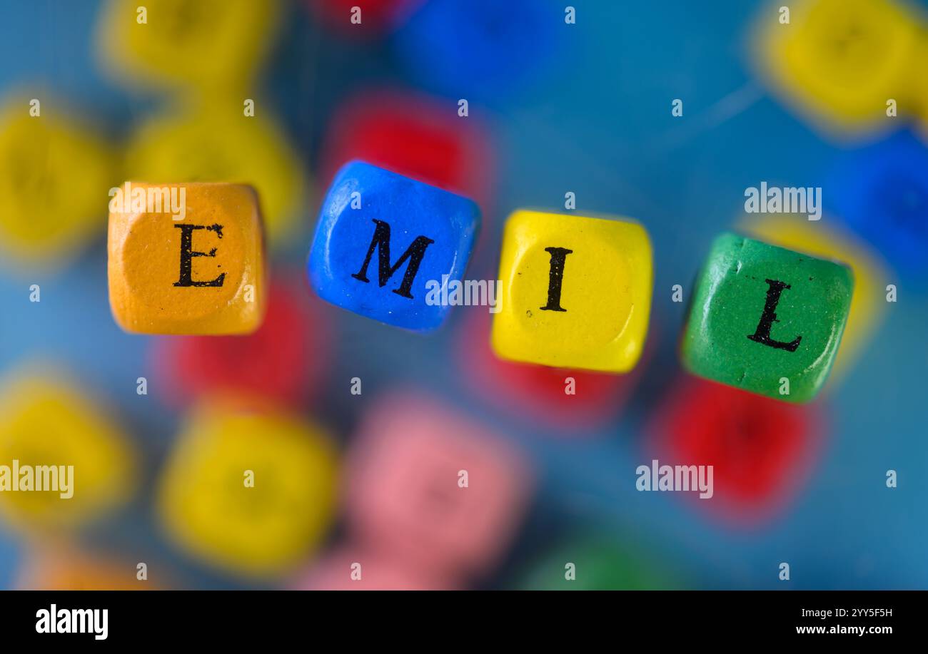 Leipzig, Germany. 27th Nov, 2024. Toy cubes make up the first name Emil ...