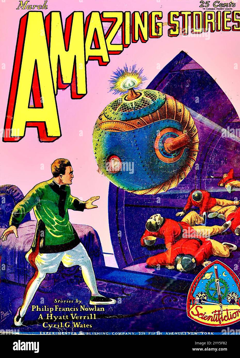 Amazing Stories - March 1929 - Frank R. Paul Stock Photo - Alamy