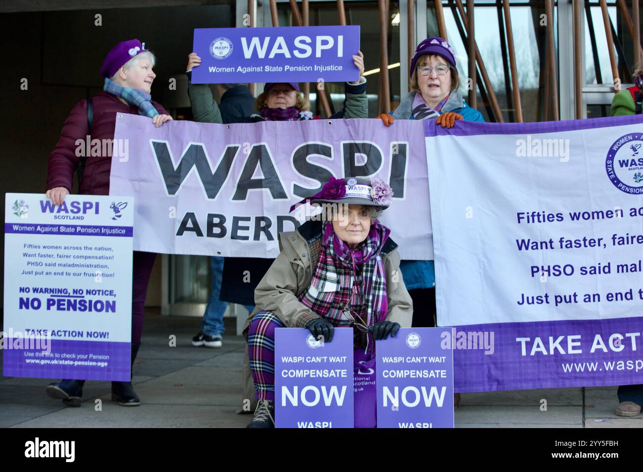 Edinburgh, UK, 19th December 2024: A group of women from the Waspi ...