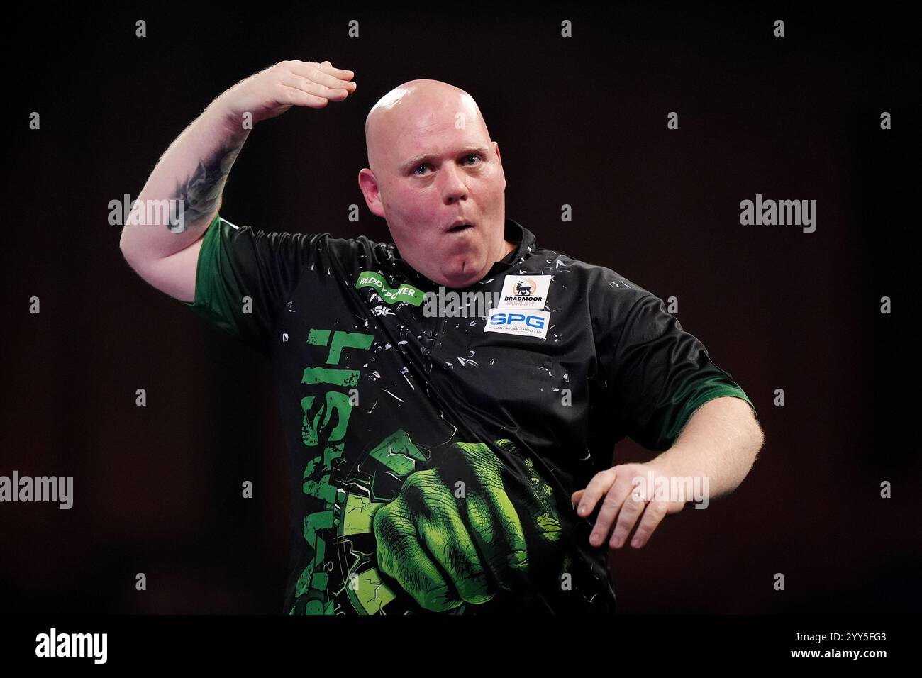 Martin Lukeman celebrates winning their first round match against Nitin ...