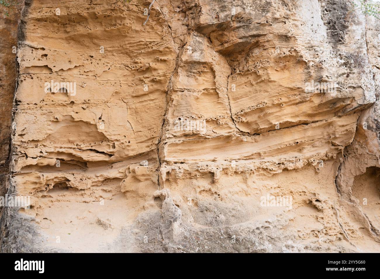 Texture of sandstone in a cave in the rays of the sun Stock Photo - Alamy