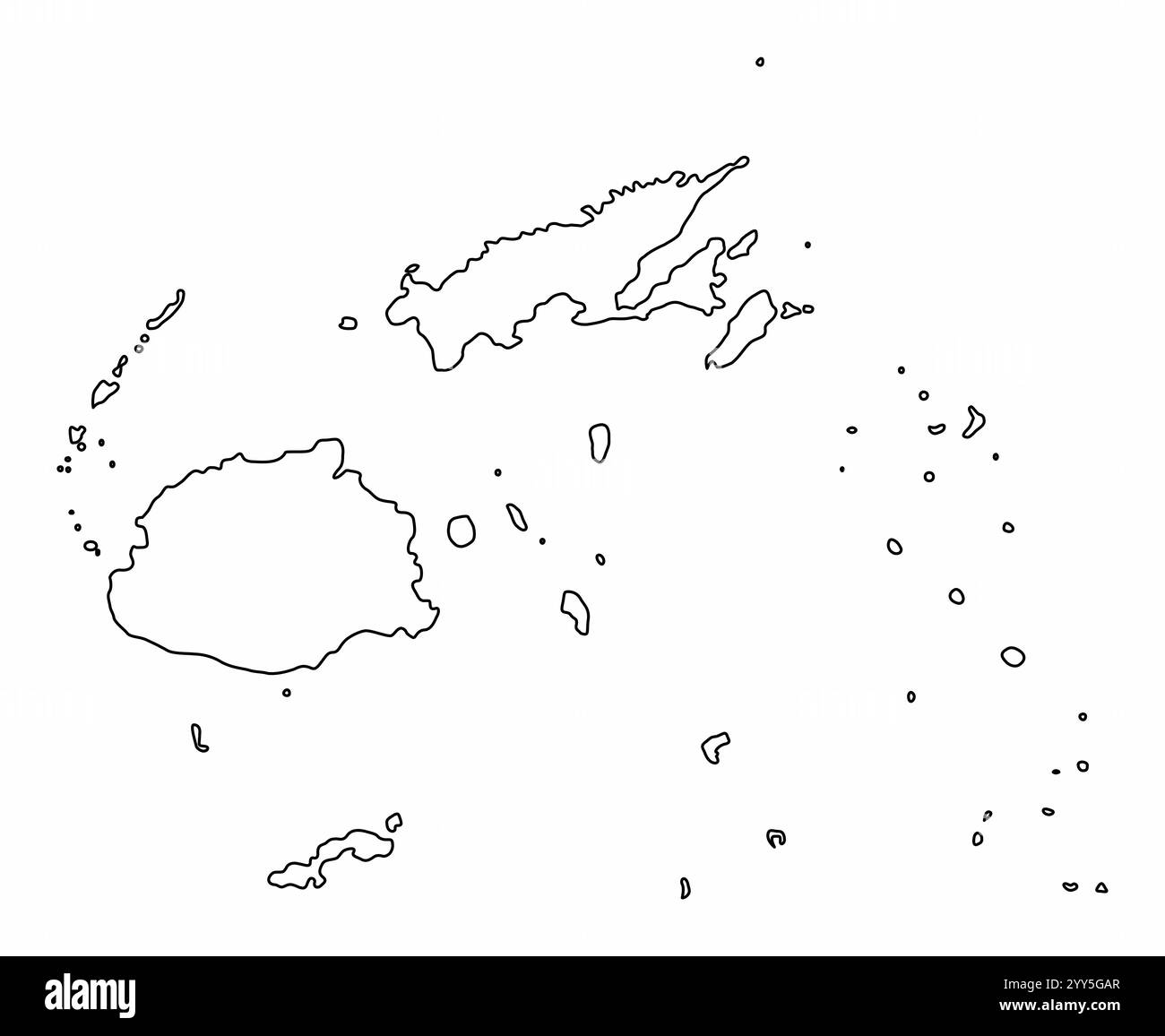 Fiji outline map isolated on white background Stock Vector Image & Art ...