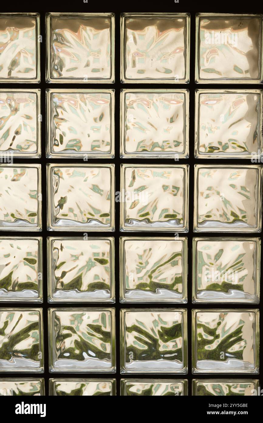 glass block wall background, interior design Stock Photo - Alamy