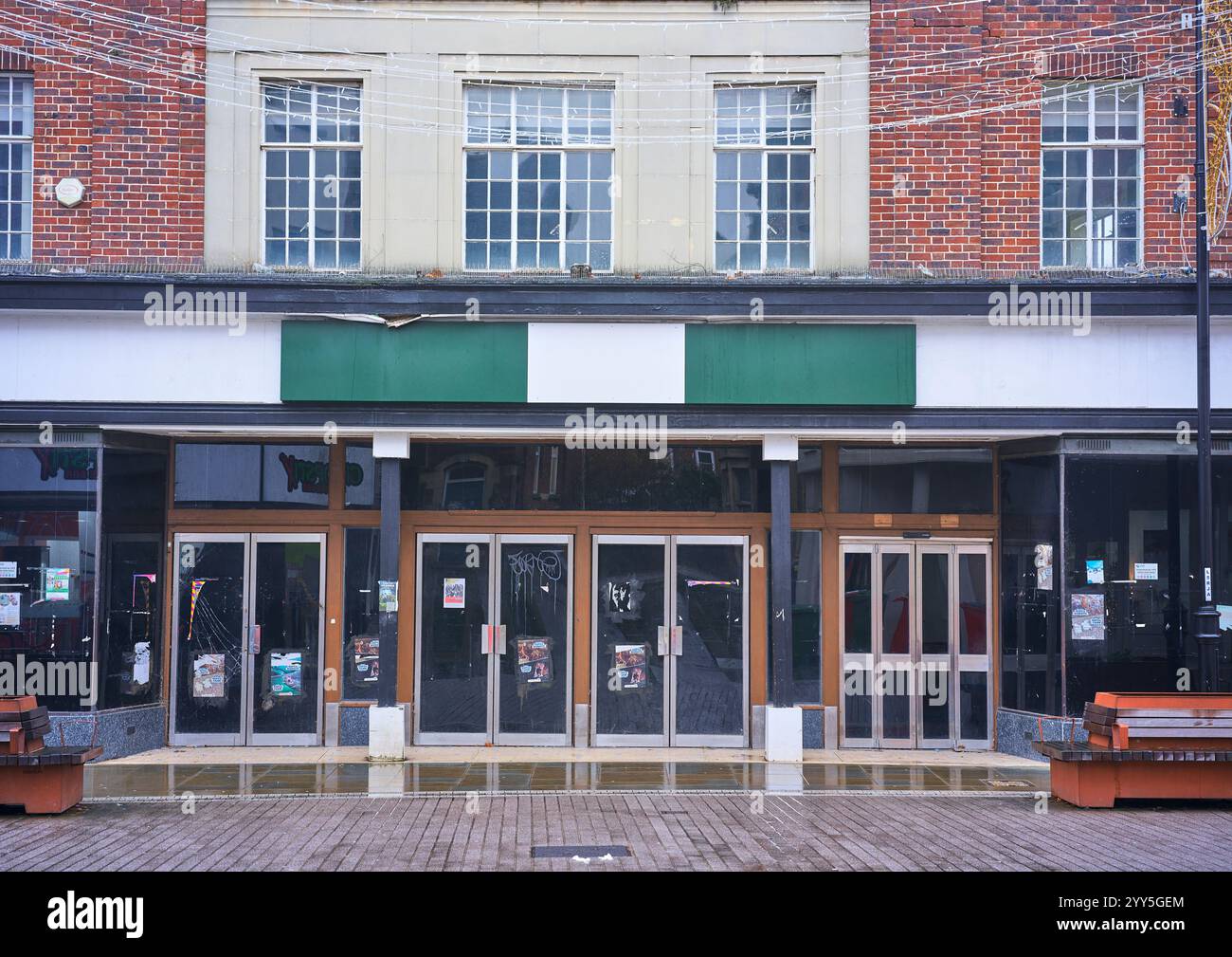 The defunct Marks & Spencer's shop at Kettering, England, on a wet ...